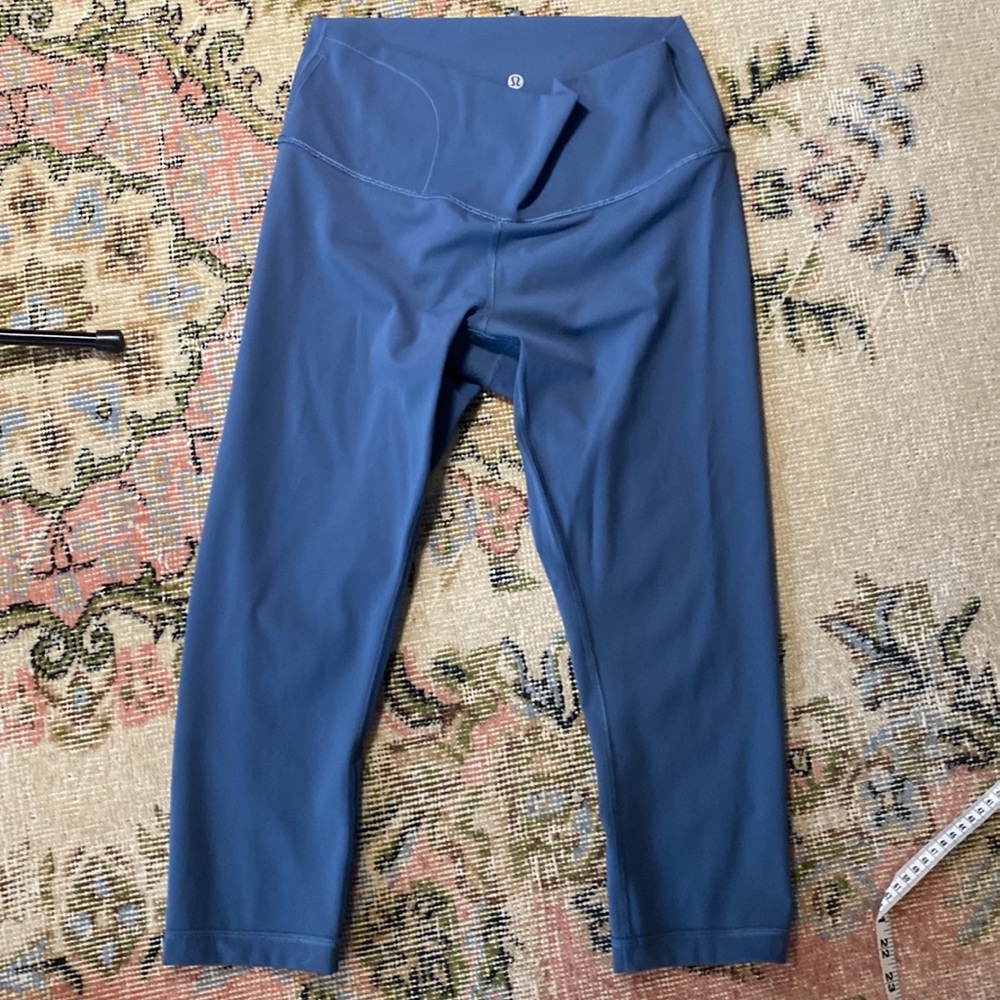 Lululemon Yoga Pants Wpocket Steel Blue Like New W Gem